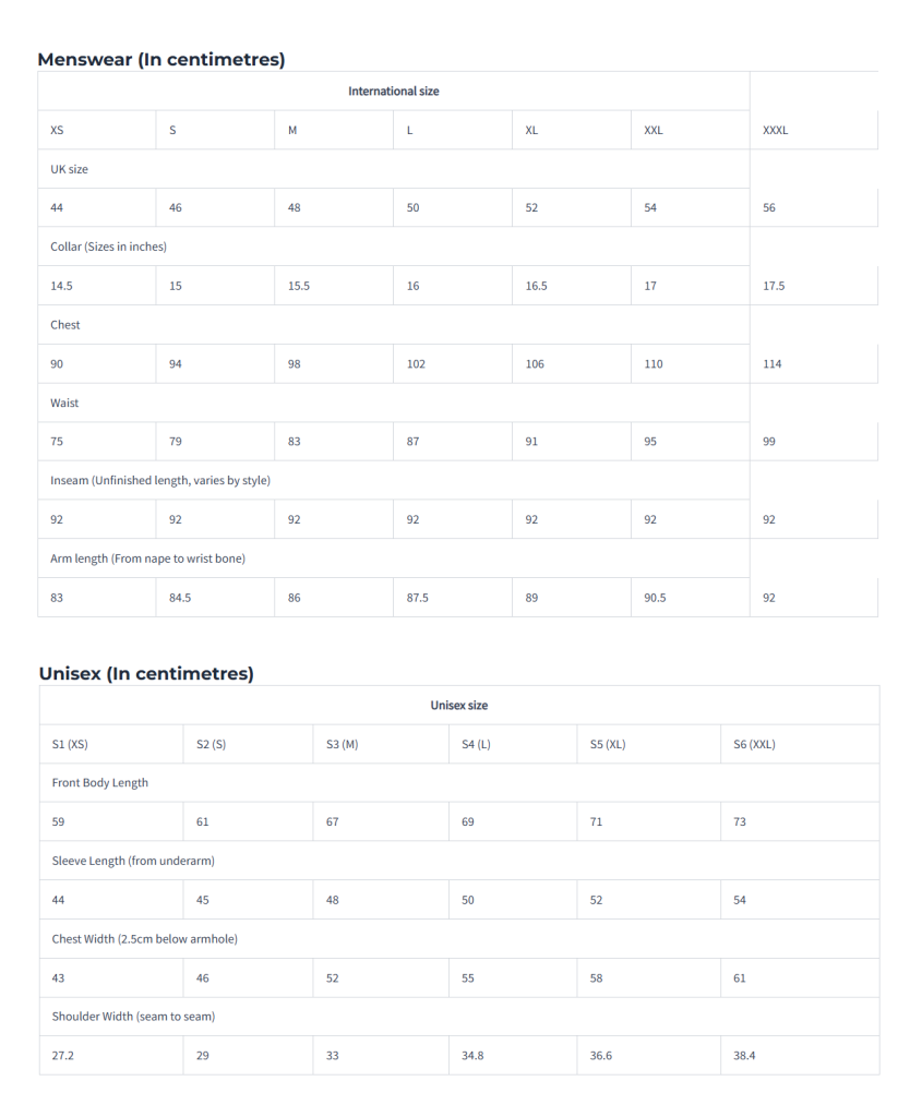 Size Guide - Pringle of Scotland®